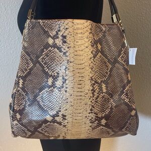 Coach | Bags | Nwt Coach Snake Phoebe Embossed Leather Shoulder Tote ...